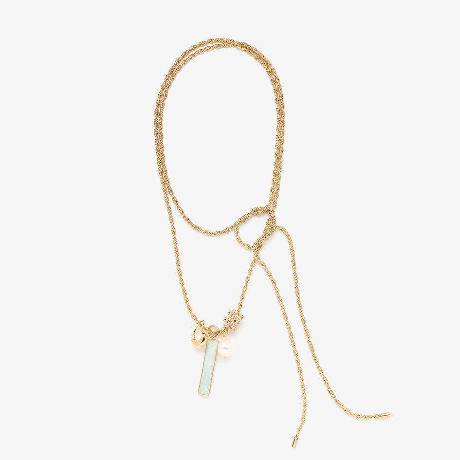 Collier cordon doré Jane et pendentifs – Valérie Sanyas