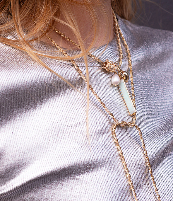 Collier cordon doré Jane et pendentifs – Valérie Sanyas